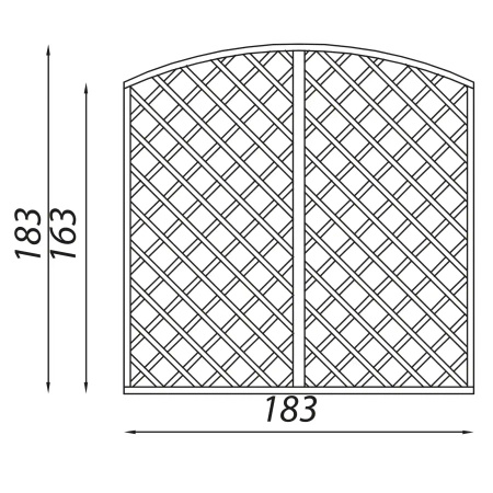English Trellis with Convex Arch h183/193/183 x 60 cm | Fencing ...
